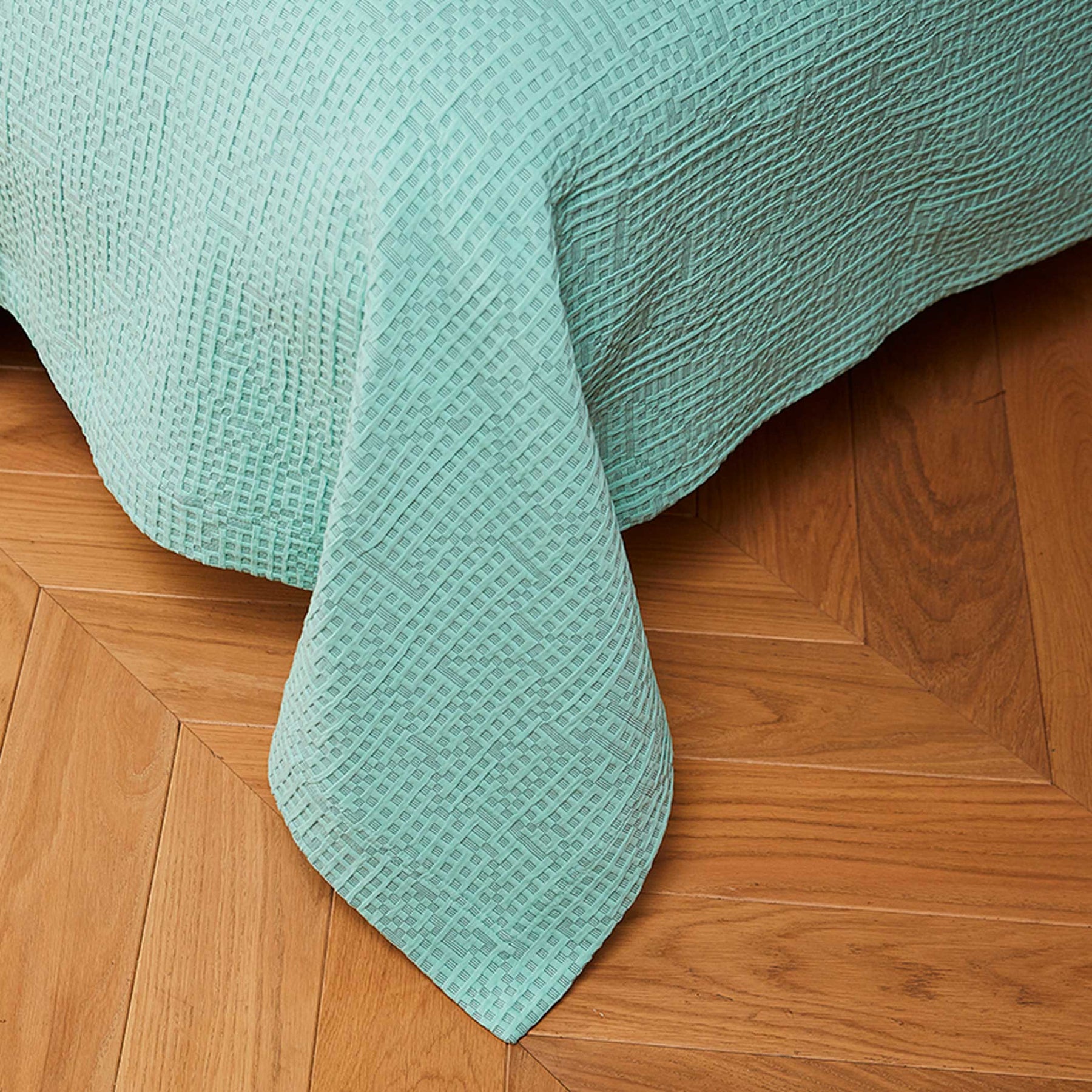 MAPPING BEDSPREAD - mint-farbige TAGES-BETT-DECKE - 235x245 cm - 100% ...